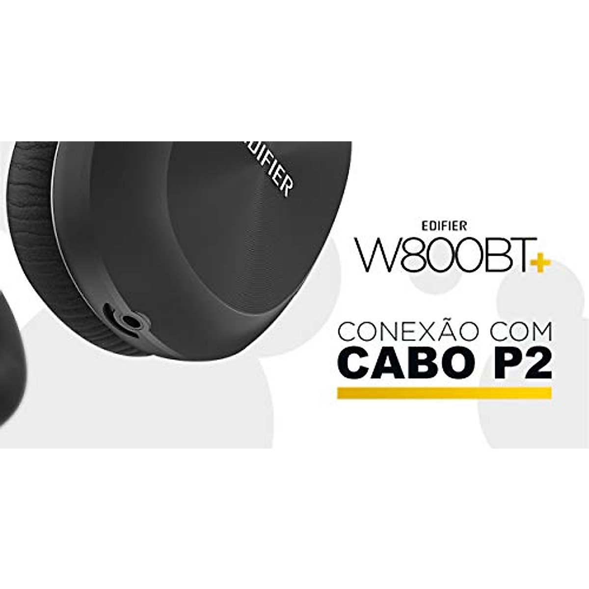 Edifier W800BT Plus Wireless Headphones Over-Ear Headset - Qualcomm® aptX - Bluetooth V5.1 - CVC™ 8.0 Call Noise Cancelling - 55H Playtime - Built-in Microphone - Physical Button and App Control
