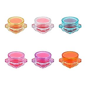6 Packs Diamond Painting Wax Storage Box Polygon Shaped Diamond Painting Wax Storage Container Case Painting Glue Clay Organizer with 18 Pieces Glue Clay, Multicolor