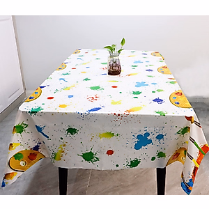 1 PCS Art Party Decorations Art Paint Tablecloth 51.18 x 86.61 Inches,Art Paint Birthday Party Supplies,Disposable Art Theme Creative Artist Painting Party Table Cover for Kids Art Theme Party Decor