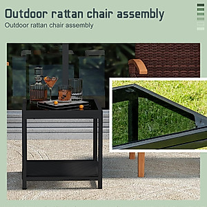 ARTBUSKE Outdoor Patio Furniture Set with Coffee Table 3 Piece Patio Conversation Sets Wicker Patio Set for 2 Outdoor Furniture Sets for Yard Backyard Lawn Porch Poolside Balcony, Brown