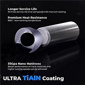 amoolo Single End Countersink Bit, Cobalt Steel Countersink Drill Bit with TiAlN Coating Finish for Hard Metal, 82 Degree Point Angle, 3/8” Round Shank, 1/2” Body Diameter