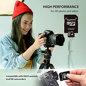 Gigastone 8GB Memory Card Pack of 5 Cards, High Read Speed up to 80MB/s. Ideal for Portable Full HD Video, U1 C10 Micro SDHC UHS-I Card with 2 Mini Cases and 1 SD Adapter.