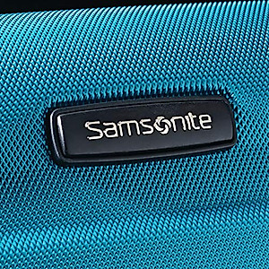 Samsonite Omni PC Hardside Expandable Luggage with Spinner Wheels, Checked-Medium 24-Inch, Caribbean Blue