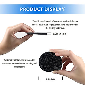 UGSHY 2 PCS Car Cup Holder Coasters, 2.7In Bling Crystal Rhinestone Rubber Vehicle Cup Mats, Universal Anti-Slip Durable Automotive Interior Decoration Accessories for Cars Trucks SUVs (Black)