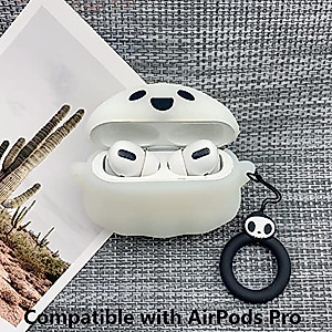 Compatible with Airpods Pro Case Cover, Luminous Halloween 3D Ghost Case for Apple Airpods Pro, Soft Silicone Cute Funny Anime Cartoon AirPods Pro Case for Women Men Kids Teens Girls Boys