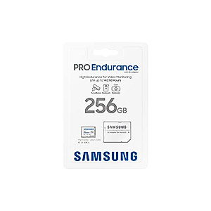 SAMSUNG PRO Endurance 256GB MicroSDXC Memory Card with Adapter for Dash Cam, Body Cam, and security camera – Class 10, U3, V30 (‎MB-MJ256KA/AM)