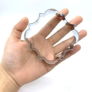 LILIAO Fancy Plaque Cookie Cutter Set Frame Sandwich Fondant Biscuit Cutters - 4 Piece - Stainless Steel - by Janka