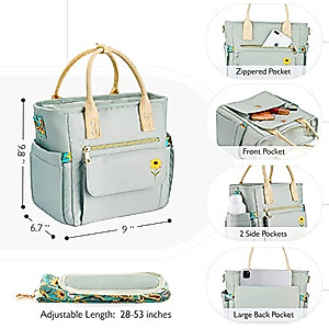 GLORIEROO Deluxe Lunch Bag Women - Leakproof Insulated Lunch Box for Women 2023 Newest Great Gifts for Women Waterproof Multi Pocket Lunch Tote Bag with Removable Strap for Work/Picnic