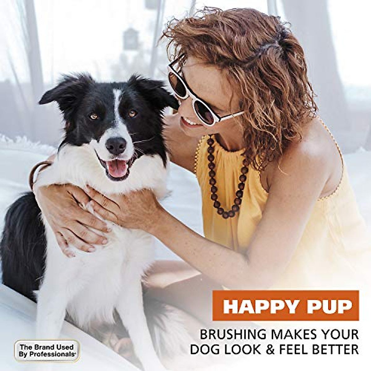 Wahl Premium Patented Dual Level Sensitive Skin Pet Slicker – Ergonomic handle makes Deshedding, Grooming and Brushing Comfortable for you and your Dog or Cat - 858500