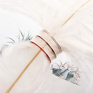 IFUAQZ Women's Stainless Steel 1MM Thin Midi Stacking Ring Enamel Plain Rose Gold Wedding Band Comfort Fit Black Size 6