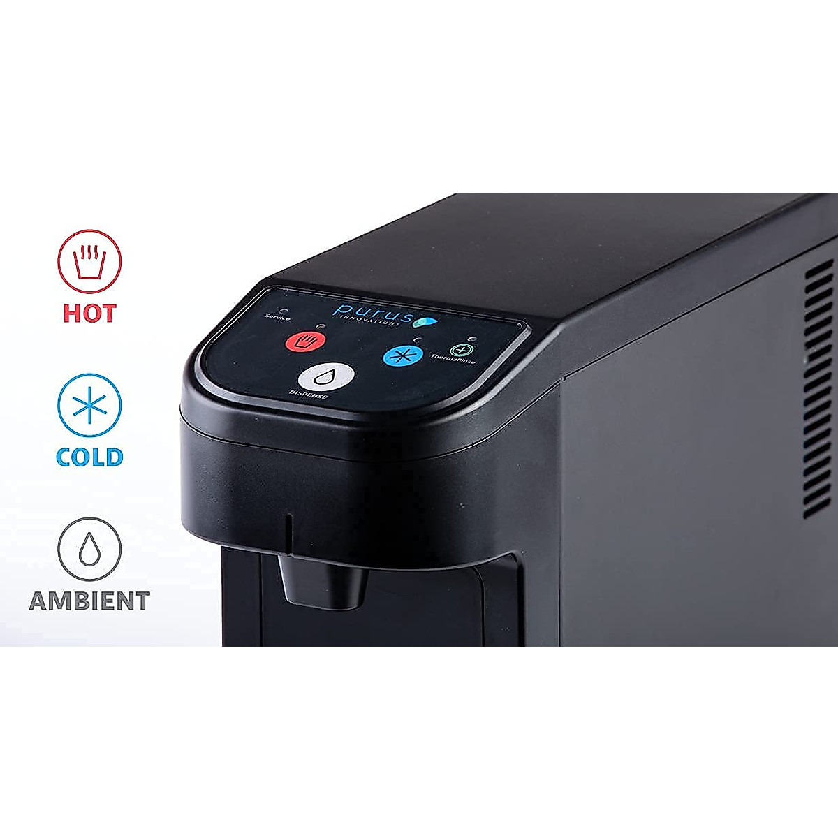 Purus Innovations Countertop Water System, Tri-Temp, Self-Cleaning with Smartchill*, for Home or Small Office. Features Patented ThermaRinse/SmartChill Technology..*Requires Drain Connection