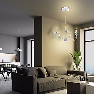 Feit Electric 60W Equivalent Candelabra LED Light Bulb, Dimmable, E12 Base, 2700K Soft White, B10 Filament Torpedo Tip Decorative Lighting Bulbs, 13-Year Lifetime, CTC60/927CA/FIL/6, 6-Pack