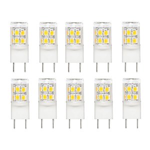 CBConcept UL-Listed, G8 LED Light Bulb (Shorter 35mm Length), 10-Pack, 2 Watt, 220 Lumen, NOT Dimmable, Warm White 3000K, 360° Beam Angle, 20W Equivalent, JCD Halogen Replacement Bulb