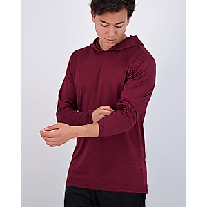 3 Pack: Men’s Quick Dry Fit Moisture Wicking Long Sleeve Fishing Active Athletic Hoodie Performance Hooded TShirt Workout Running Gym Sports Casual Sweatshirt UPF 50 Outdoor Hiking-Set 2, Large