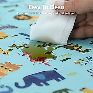 2-Pack Baby Splat Mat for Under High Chair,50” x 50” ASKIZ Splash Mat, Waterproof and Washable Spill Mat for Kids, Anti-Slip Floor Square Playtime Mats for Under Toddler Table