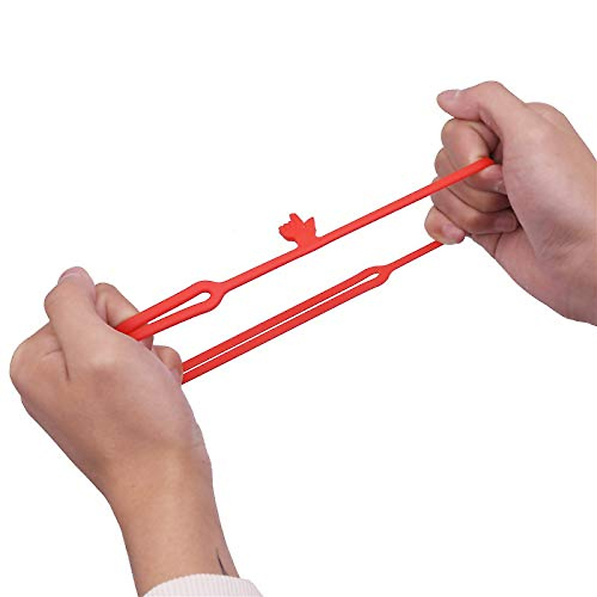 TEKEFT 7 pcs Finger Pointer Bookmark Elastic Book Mark Strap - Random Color- (7 Color)