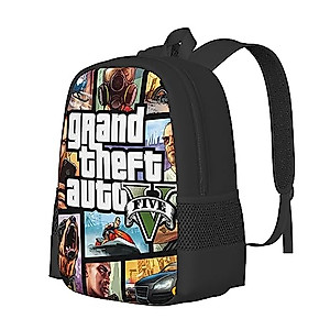 3D Printed Grand Game Theft Adventure Auto V Backpack Fashion Lightweight Laptop Backpacks Casual Daypack Travel Casuall Bag For Women Men