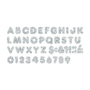 TREND enterprises, Inc. Silver Sparkle 3" Casual UC Ready Letters
