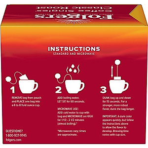Folgers Coffee Singles Classic Roast Medium Roast Coffee, 19 Count (Pack of 12)