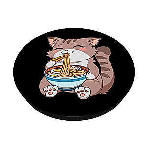 Japanese Kawaii Anime Cat Ramen PopSockets Swappable PopGrip