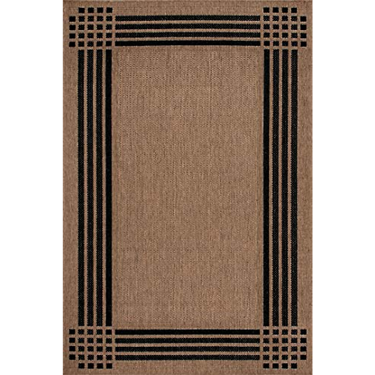 nuLOOM Gigi Striped Border Indoor/Outdoor Area Rug, 8' x 10', Brown