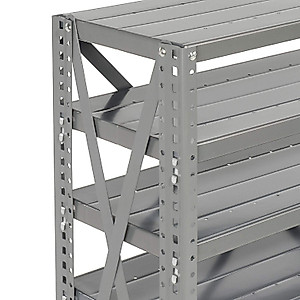 Global Industrial 7 Shelf Steel Shelving with (36) 4" H Plastic Shelf Bins, Blue, 36x12x39