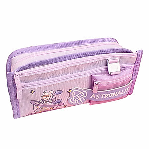 MOMEITU Kawaii Pencil case Kawaii School Supplies Cute Pencil case Large Capacity Pencil case Cute Pencil case Kawaii(Purple Planet)