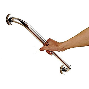 CRODY Bath Wall Attachment Handrails Grab Bar Rails Bathroom Grab Bars, round Armrests, Foldable Wall-Mounted Straight Hair Towel Rack, Sturdy Stainless Steel Shower Safety Handle for Bathtub, Toilet/