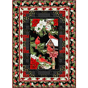 Wilmington Prints Cardinal Cozy Holly Toss, Fabric by The Yard (Cream)