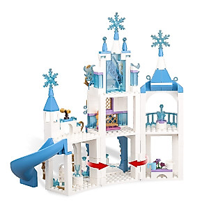 JIMUJIA Girls Building Blocks Toys Princess Castle 377 Pieces Ice and Snow Blue Dream House Construction Toys for Girls Building Bricks Toys for Brithday for Kids 6 Years and Up