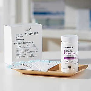 McKesson OPA/28 Test Strips for Concentration Indicator, Single Use, 50 Count, 2 Packs, 100 Total
