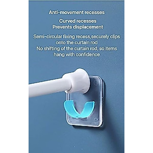 LADYMOON Adhesive Shower Curtain Rod Holder 4 Pack,Transparent Tension Bracket,No Drilling(Not Included Rod)（Only For Rods Less Than 1 Inch in Diameter at Both Ends）