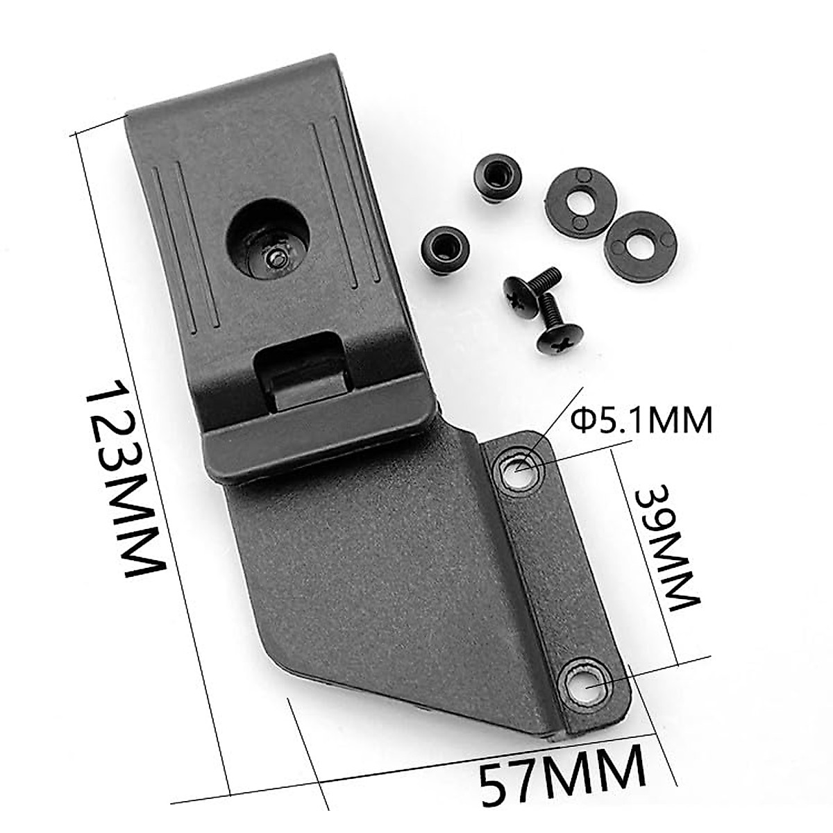 1PC 360° Rotatable Pocket Clip with Screws Fit for Kydex Sheath Knife Case, Universal Back Clip Replacement Accessory