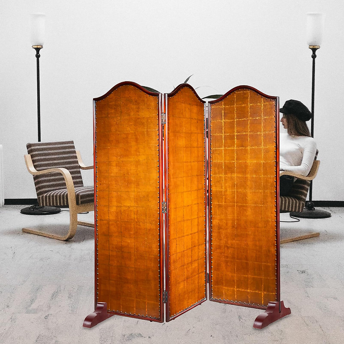 Wooden Screen Base Household Divider Bracket Wear-Resistant Screen Feet Wooden Divider Stand Wear-Resistant Divider Bracket Divider Supply Household Screen Feet