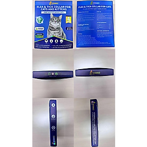 4 Pack Flea Collar for Cats, 32 Months Flea and Tick Prevention for Cats, Waterproof Cat Flea Collar, Natural Cat Flea and Tick Treatment, Adjustable Flea and Tick Collar for Cats Kittens(Grey&Purple)