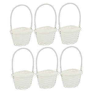 Cabilock 30 pcs rattan basket woven baskets picnic baskets kid basket girls crafts candy gift storage basket vintage hamper basket gingham basket miniature food basket decorative basket egg