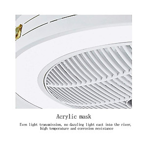 TFCFL 22 Inch Ceiling Fan with Light and Remote Control,Modern LED Semi Flush Mount Light Fandelier,3 Colors 3 Speeds Changing,64W,Enclosed Fan,Quiet Motor,Indoor Light,White