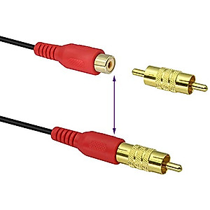 AAOTOKK RCA Coupler Connector Gold Plated RCA Male to Male RCA Adapter Extension AV/TV Audio Video Cable Metal Connector (5 Pack)