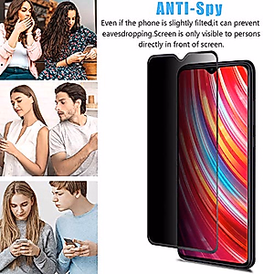 Anbel Design Anbzsign [2 Pack] Xiaomi Redmi Note 8 (2019/2021) 6.3" Privacy Screen Protector, [Full Coverage] [Case Friendly] Anti-Spy 9H Hardness Tempered Glass