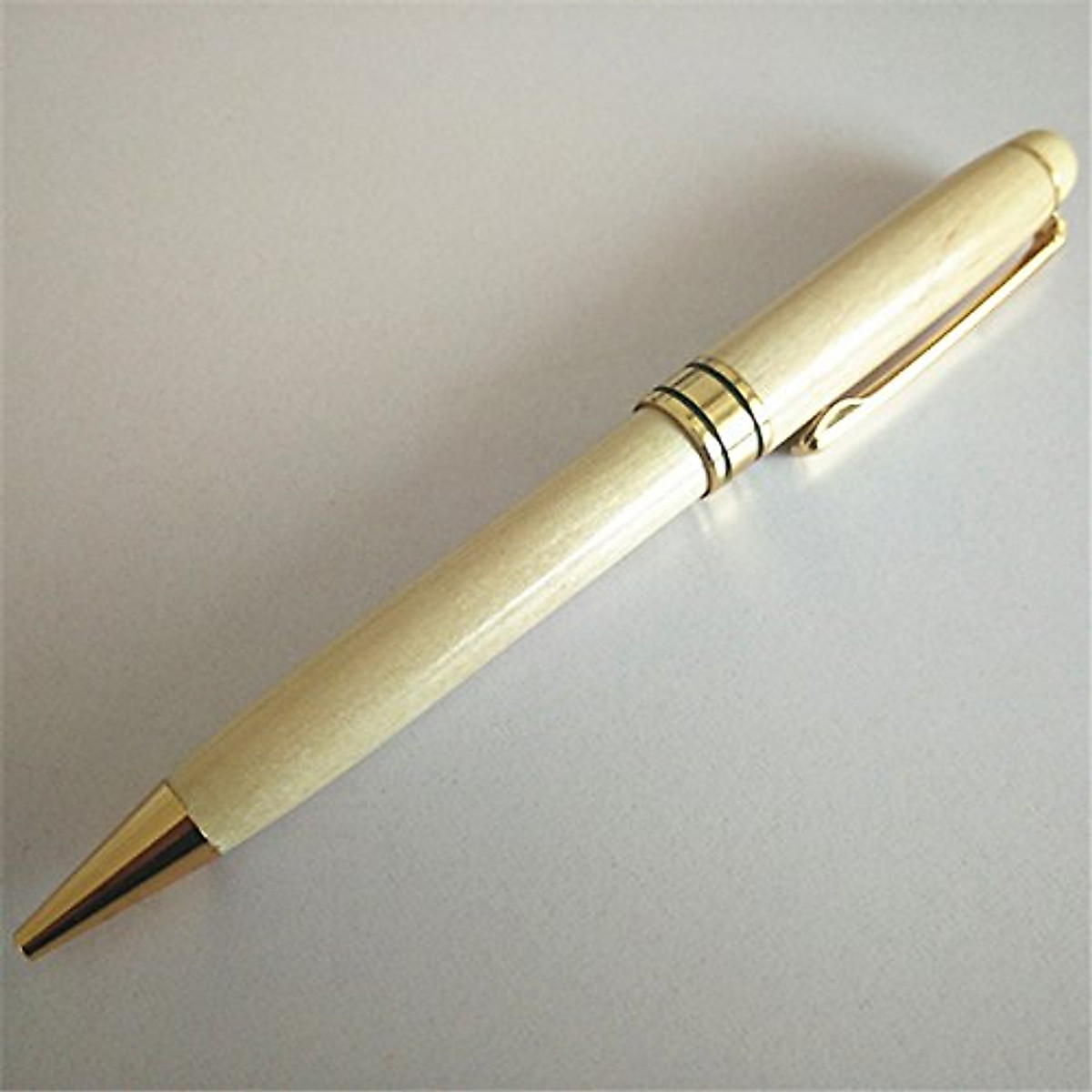 JASON YUEN 5PCS PACK Wooden Eco pen White wood ballpoint pens with gold accessories (Model A, 5PCS WHITE WOODEN)