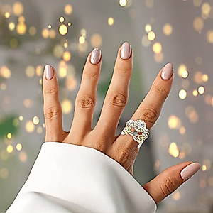 Stacking Rings for Women with Flower Teen Jewelry for Girls Ages 14-18 Best Friend Rings Knuckle Rings for Women Size 6-11 (Gold, 11)