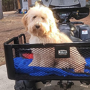 Titan Ramps ATV UTV Universal Rear Drop Cargo Basket Rack Hunting, Fishing, Trail Maintenance, Easy to Install