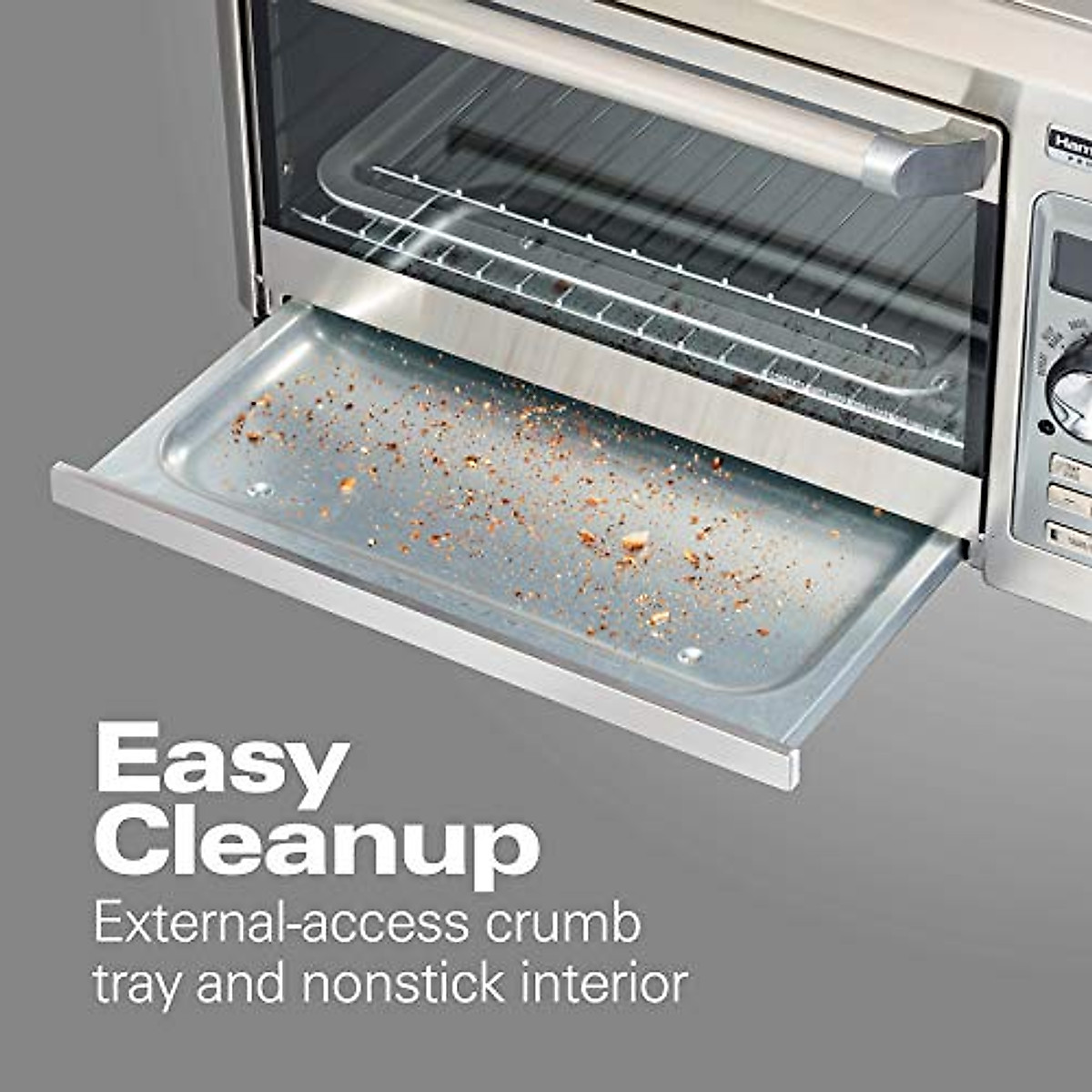 HAMILTON BEACH PROFESSIONAL Digital Convection Countertop Toaster Oven, Large 6-Slice, Temperature Probe, Bake Pan and Broil Rack, Stainless Steel (31240)