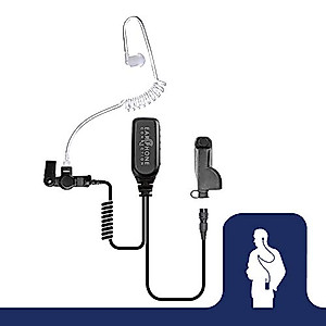 Radio Earpiece for Motorola APX Series, EP1334QR-PTT Quick Release Hawk Lapel Mic, Police Surveillance Headset, Includes Exclusive Accessory Pack