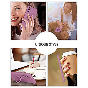 BENTOBEN for Galaxy S20 Case, Phone Case Samsung S20 5G 2020,Slim Silicone Ring Holder Kickstand Support Car Mount Soft Rubber Hybrid Hard Protection Shockproof Bumper Girl Women Cover, Deep Purple