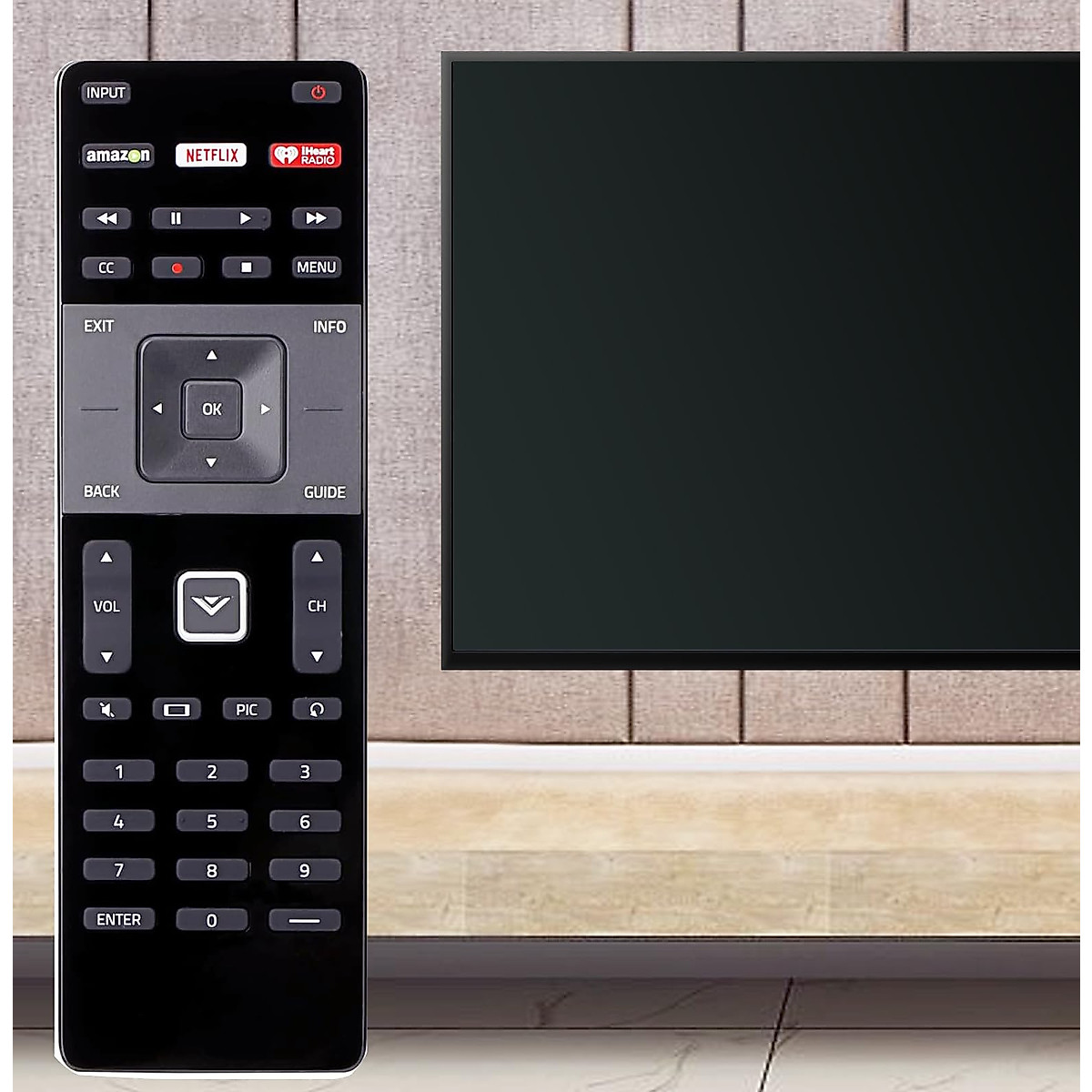 XRT122 Replace Remote Control fit for VIZIO TV D24-D1 D24H-E1 D28H-D1 D32-D1 D32F-E1 D32H-D1 D32X-D1 D39F-E1 D39H-D0 D40-D1 D40F-E1 D40U-D1 D43-D1 D43-D2 D43-E2 D43F-E1 D43F-E2 E65-C3