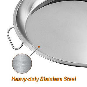 MixRBBQ Stainless Steel Drip Pan, Big Green Egg Grilling Accessory, Also Fit Weber Kettle Charcoal Grills Pizza Cake Baking Tray, 13-inch Diameter Round …