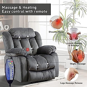 Phoenix Home Overstuffed Power Lift Recliner, Light Grey