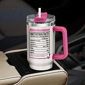 Black Mom, Mommasaurus Leopard Nutrition Facts, Tumbler 40 Oz With Handle Lid And Straw, Mom Nutrition Facts Double Wall Vacuum Leopard Coffee Hot And Iced, Mommasaurus Gifts
