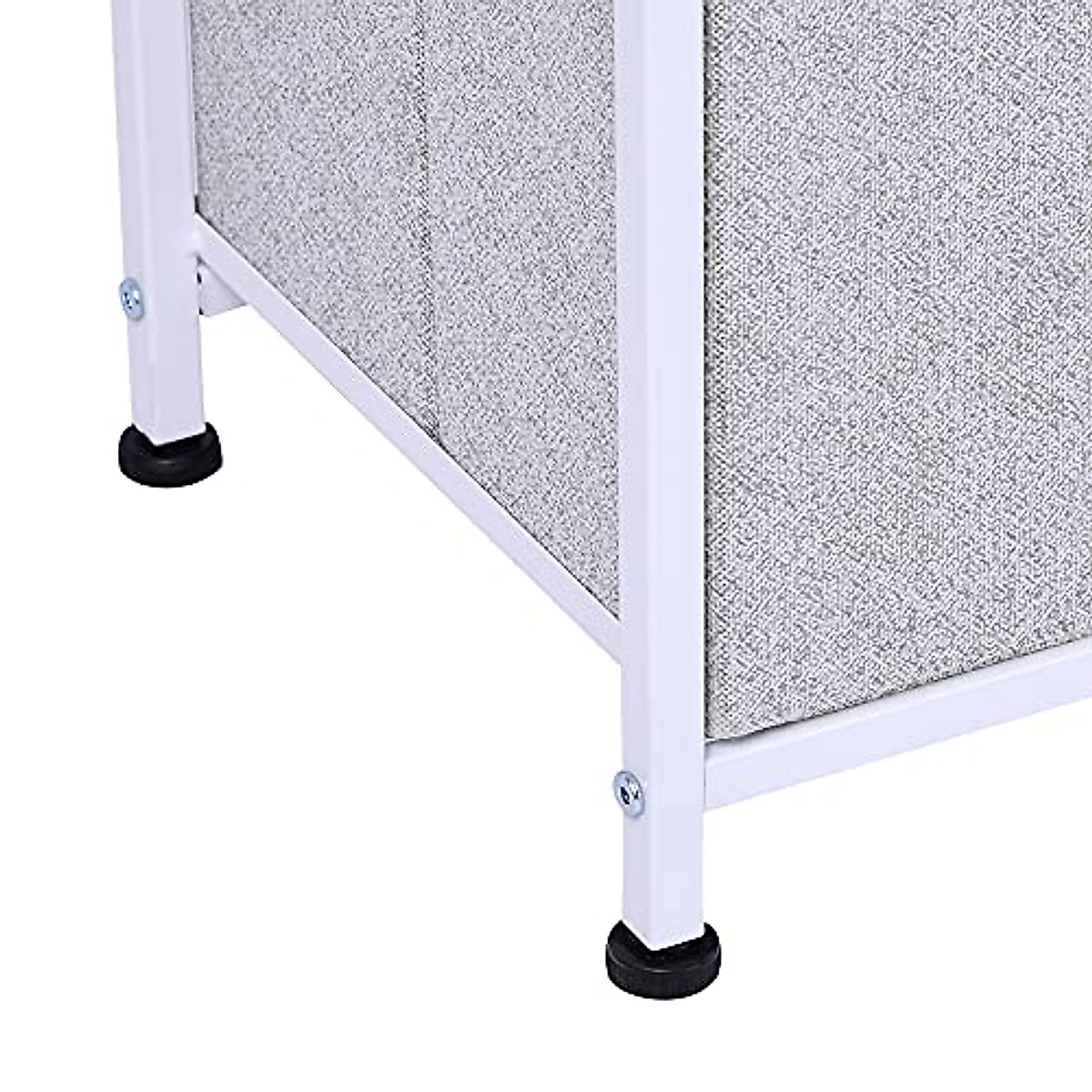 HOMCOM 40" L 5 Drawer Horizontal Storage Cube Dresser Unit Bedroom Organizer Livingroom Shelf Tower with Fabric Bins